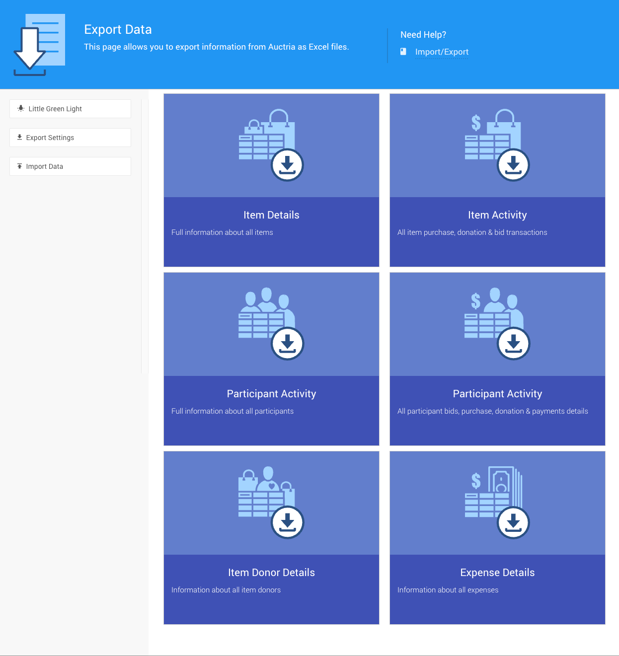 Export Data | Auctria